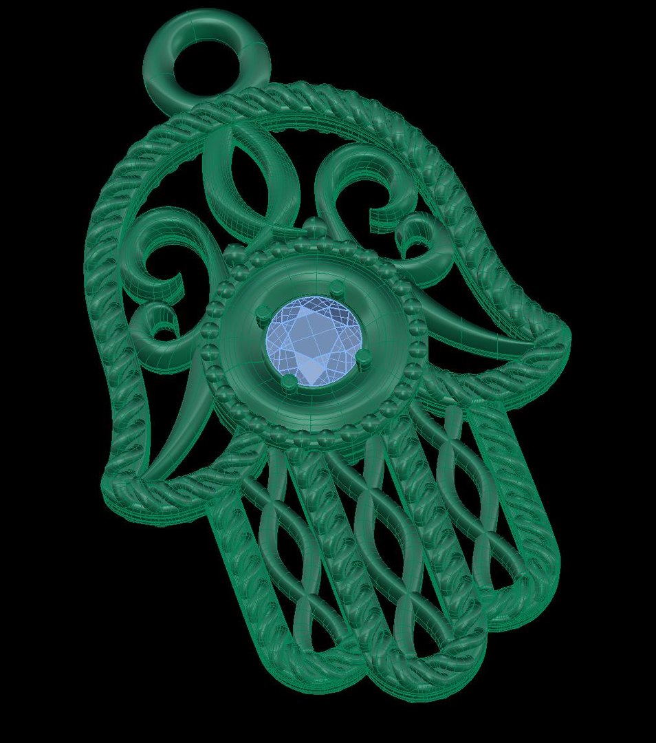 Jewish Pendant Hamsa 3D Model - TurboSquid 1634603