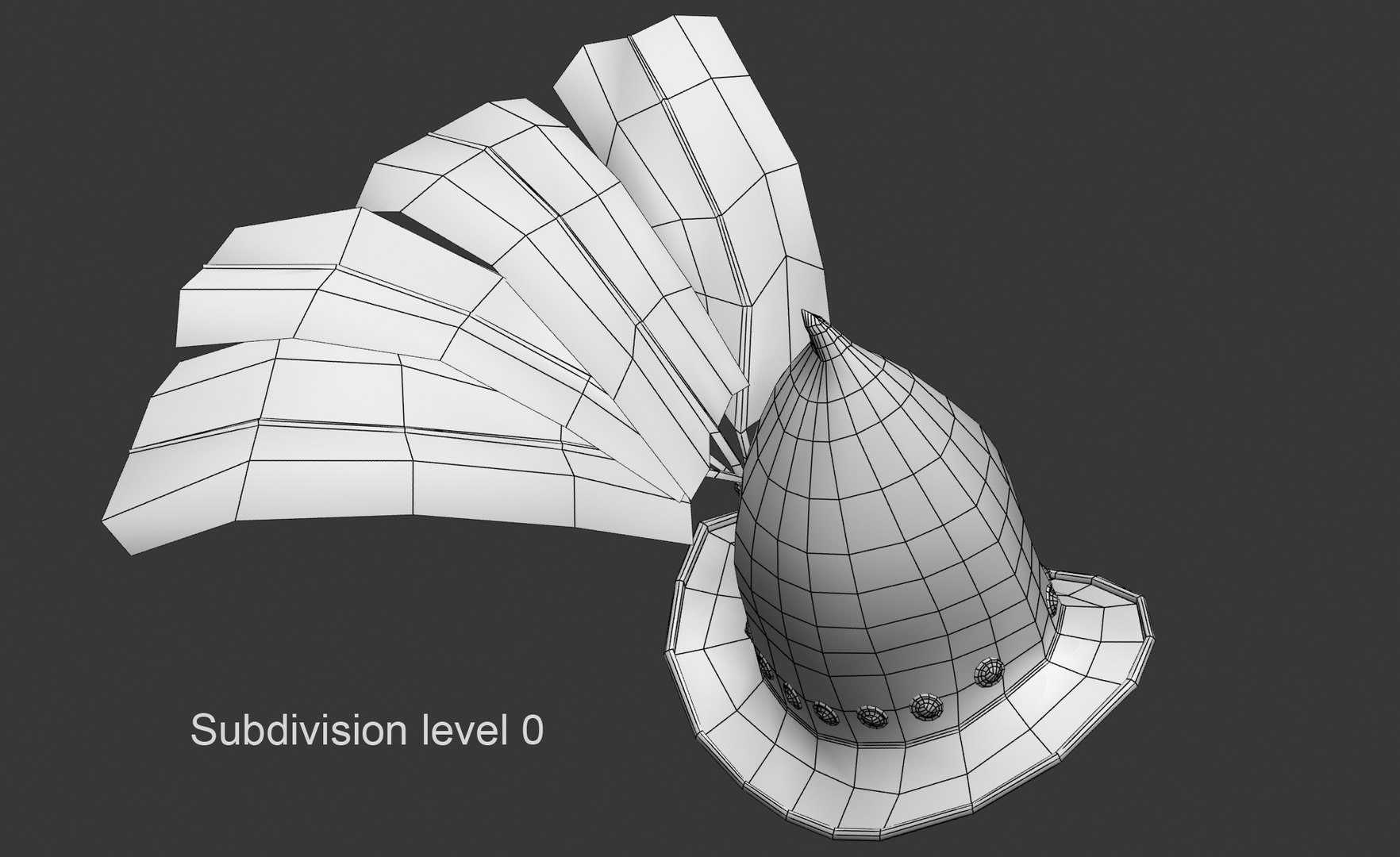 3D Model Italian Morion Orange Feather - TurboSquid 1522332