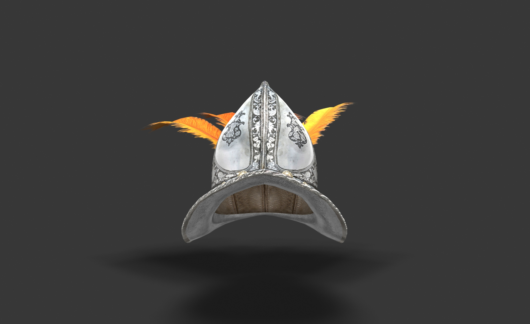 3D Model Italian Morion Orange Feather - TurboSquid 1522332