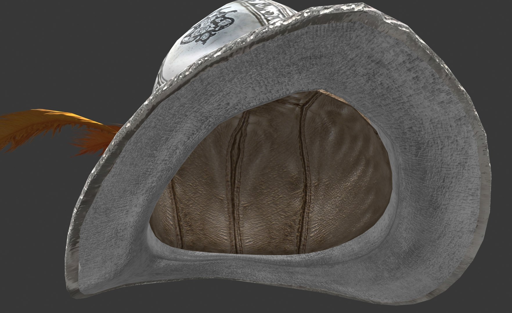 3D Model Italian Morion Orange Feather - TurboSquid 1522332