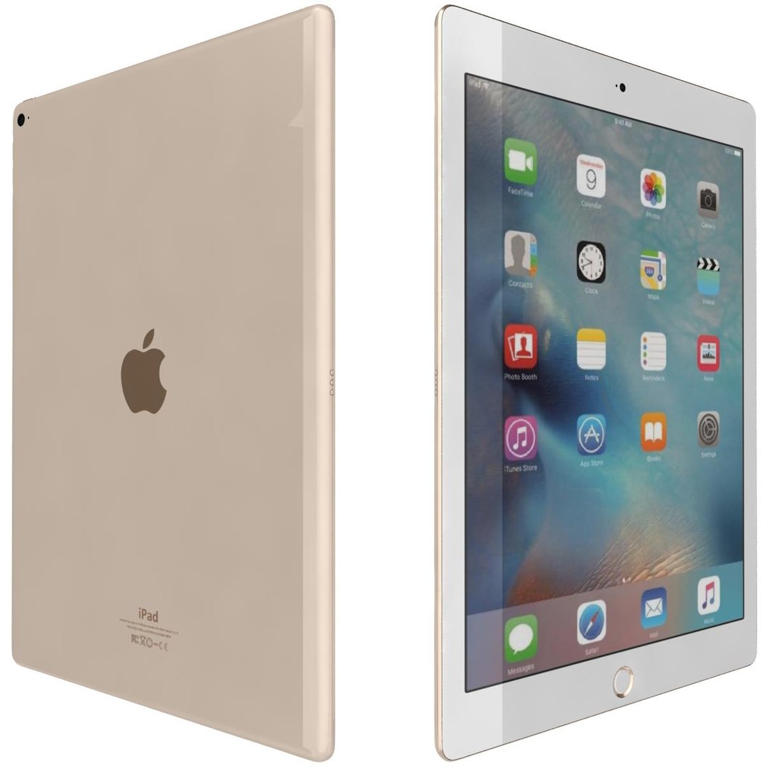 3d model of apple ipad pro gold