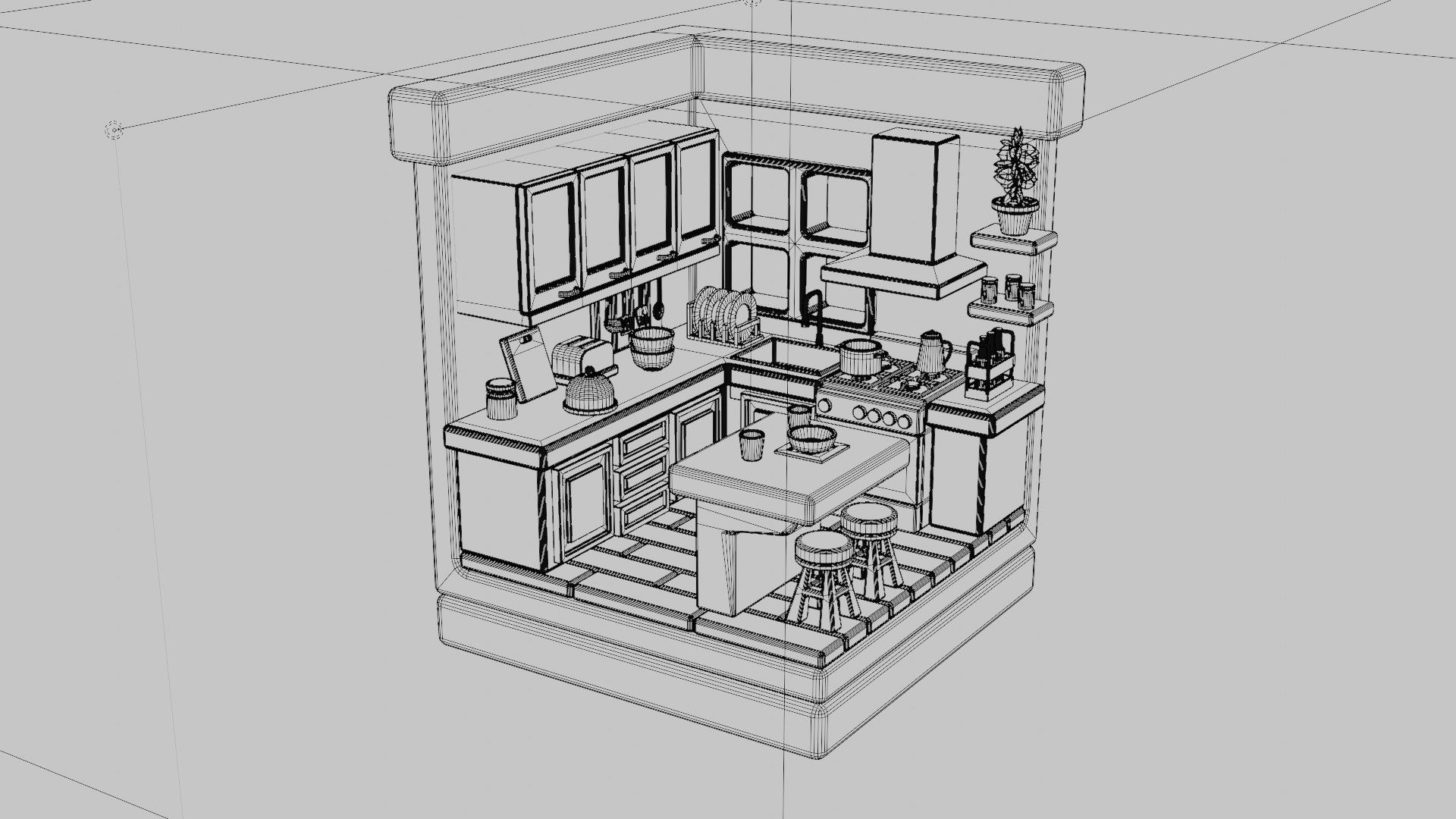 3D Model Isometric Kitchen - TurboSquid 2187925
