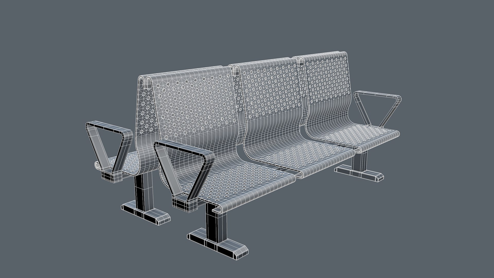 3D Metal Bench - TurboSquid 1645828