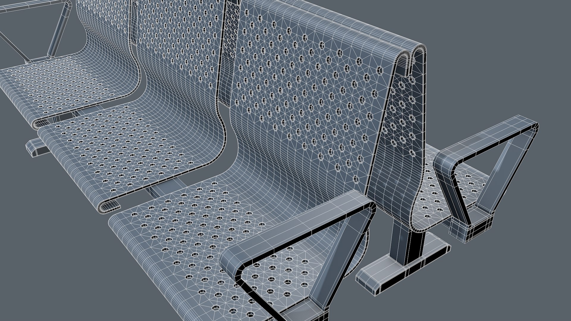 3D Metal Bench - TurboSquid 1645828