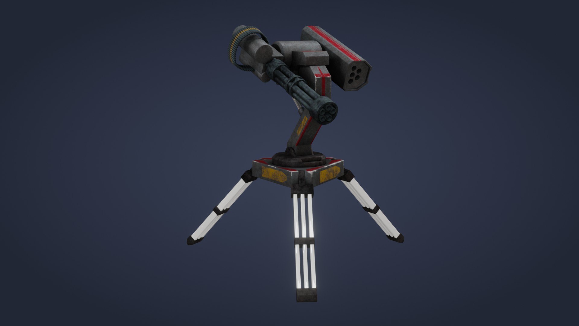 Sci-Fi Turret - Low Poly - Game Ready - PBR Model - TurboSquid 2083158
