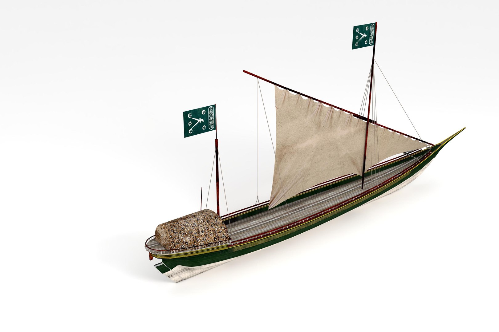 3D Ottoman Boat Model - TurboSquid 1427980