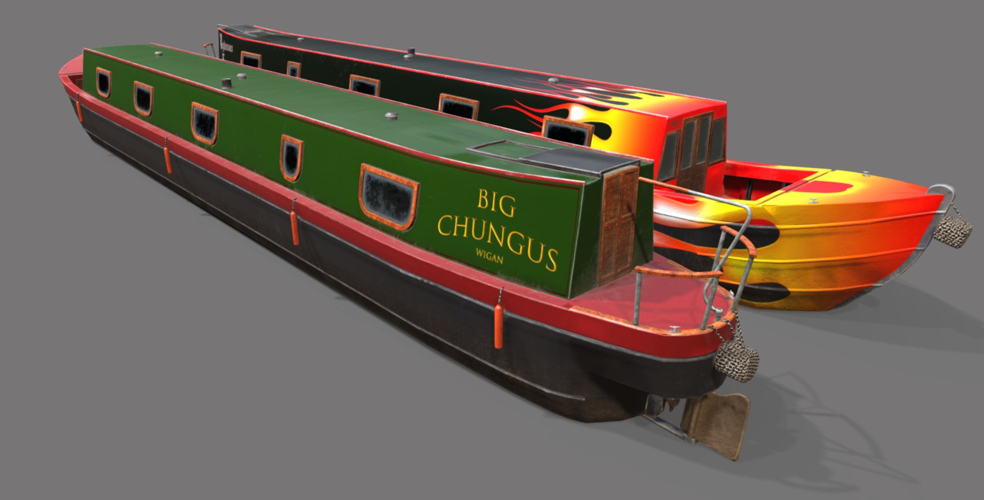 3D Narrow Narrowboat Boat - TurboSquid 1611306