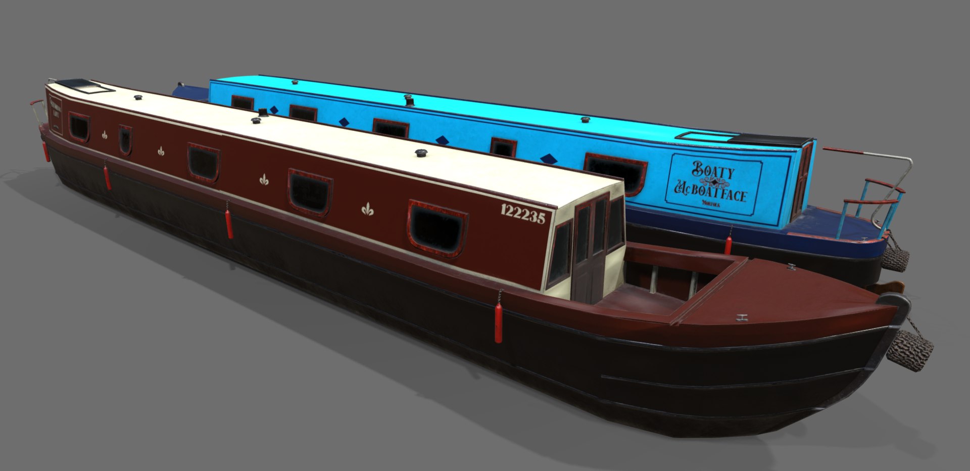 3D Narrow Narrowboat Boat - TurboSquid 1611306