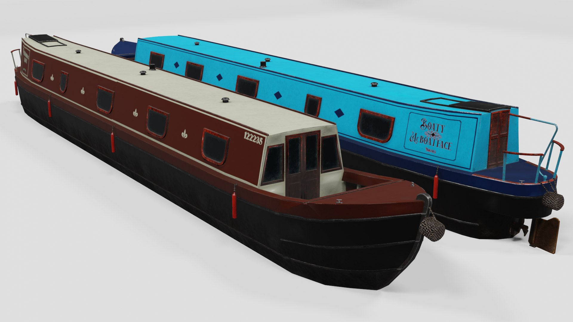 3D Narrow Narrowboat Boat - TurboSquid 1611306