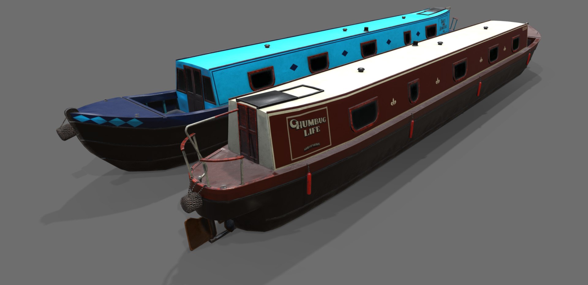 3D Narrow Narrowboat Boat - TurboSquid 1611306