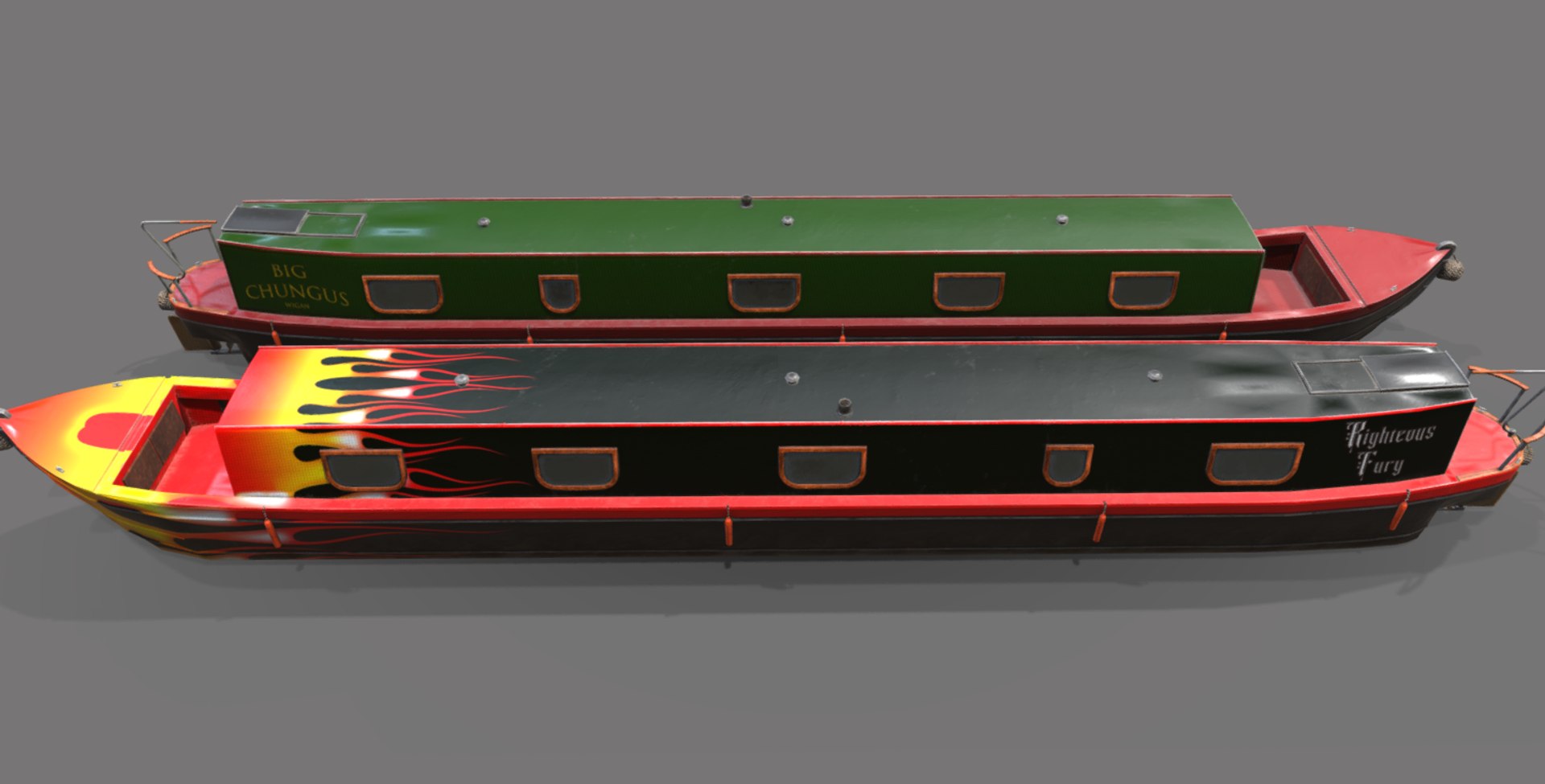 3D Narrow Narrowboat Boat - TurboSquid 1611306