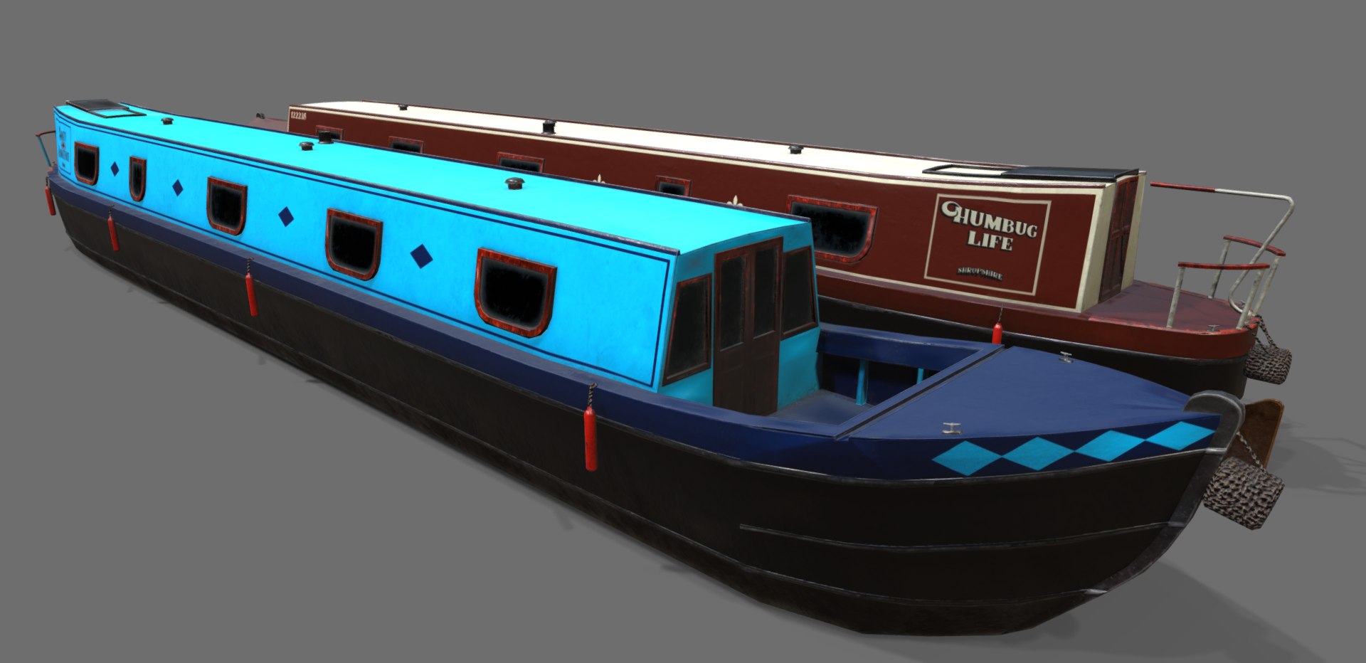 3D Narrow Narrowboat Boat - TurboSquid 1611306