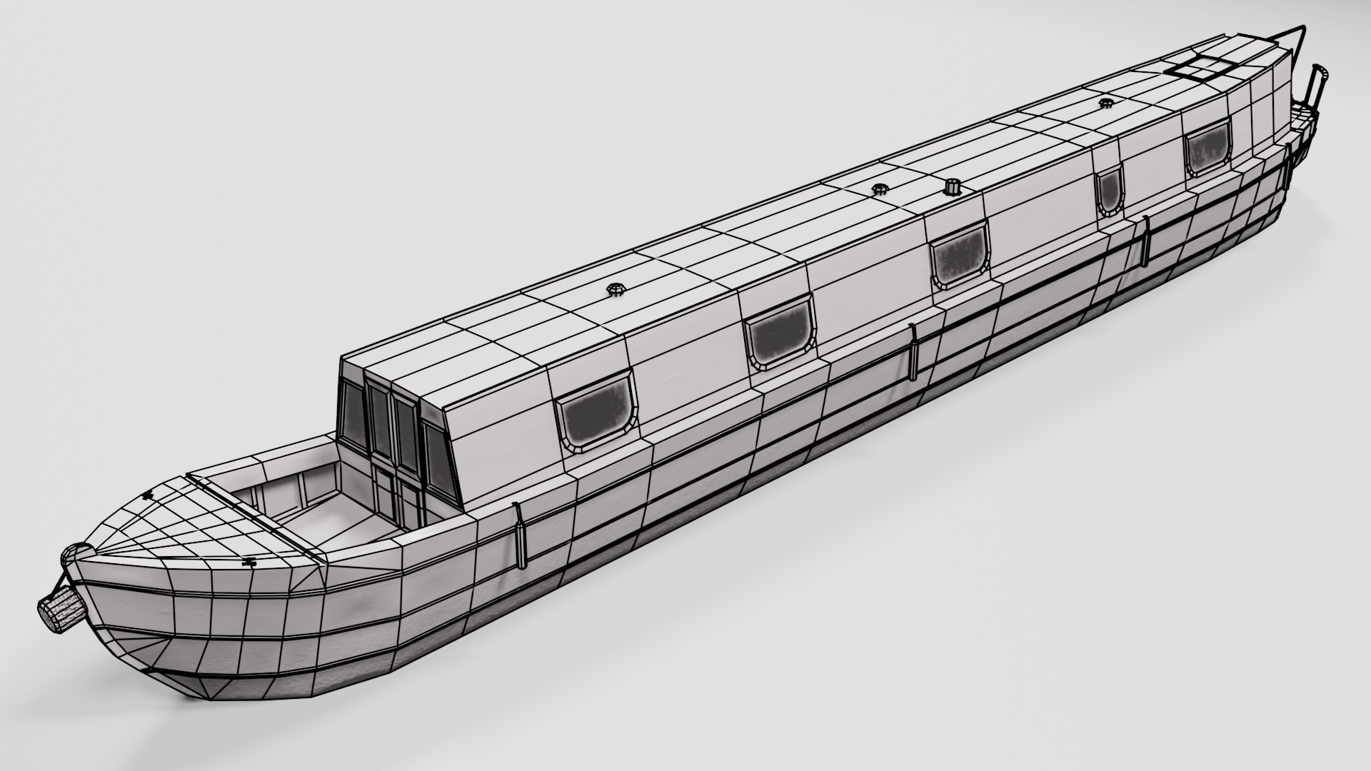 3D Narrow Narrowboat Boat - TurboSquid 1611306