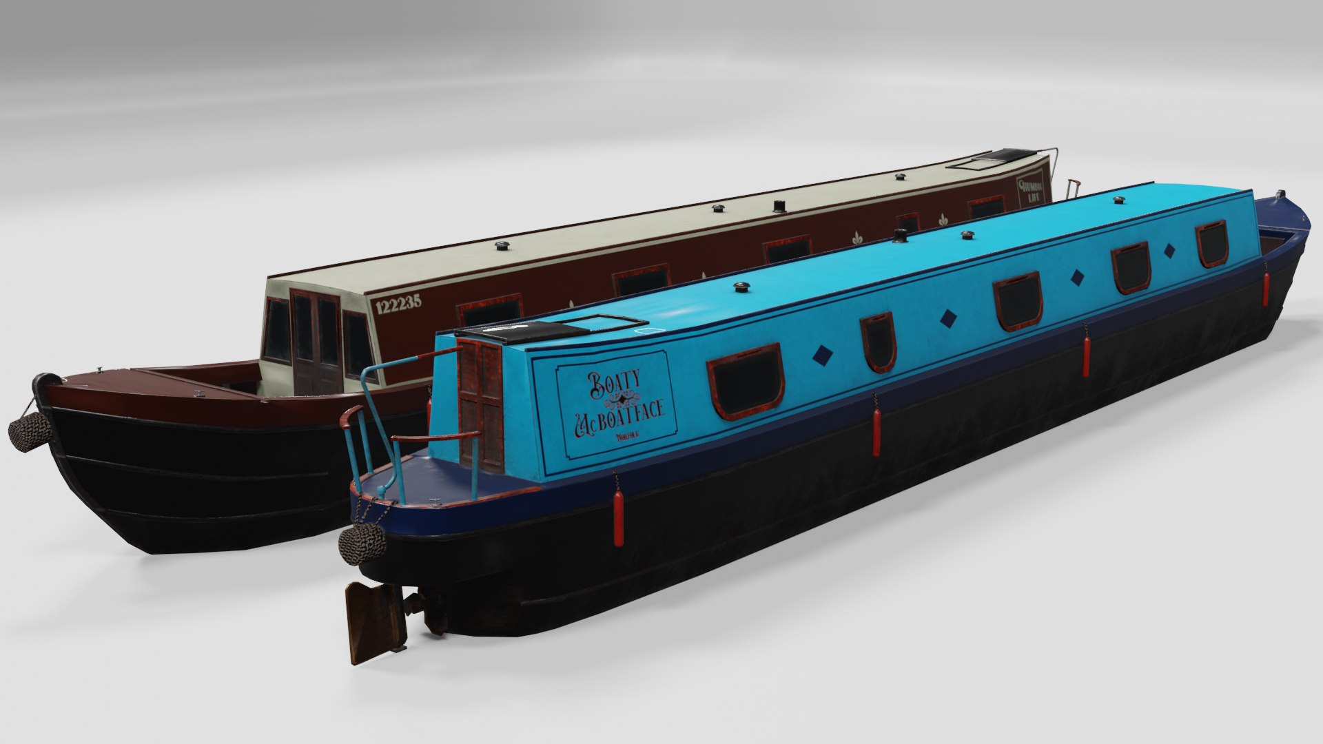 3D Narrow Narrowboat Boat - TurboSquid 1611306