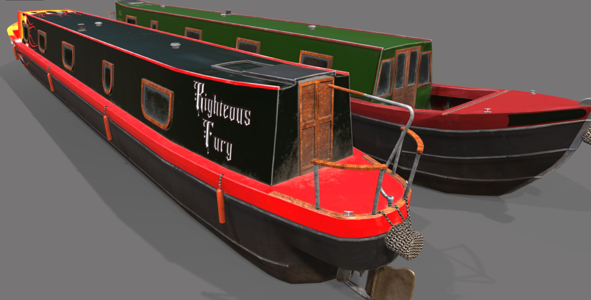 3D Narrow Narrowboat Boat - TurboSquid 1611306