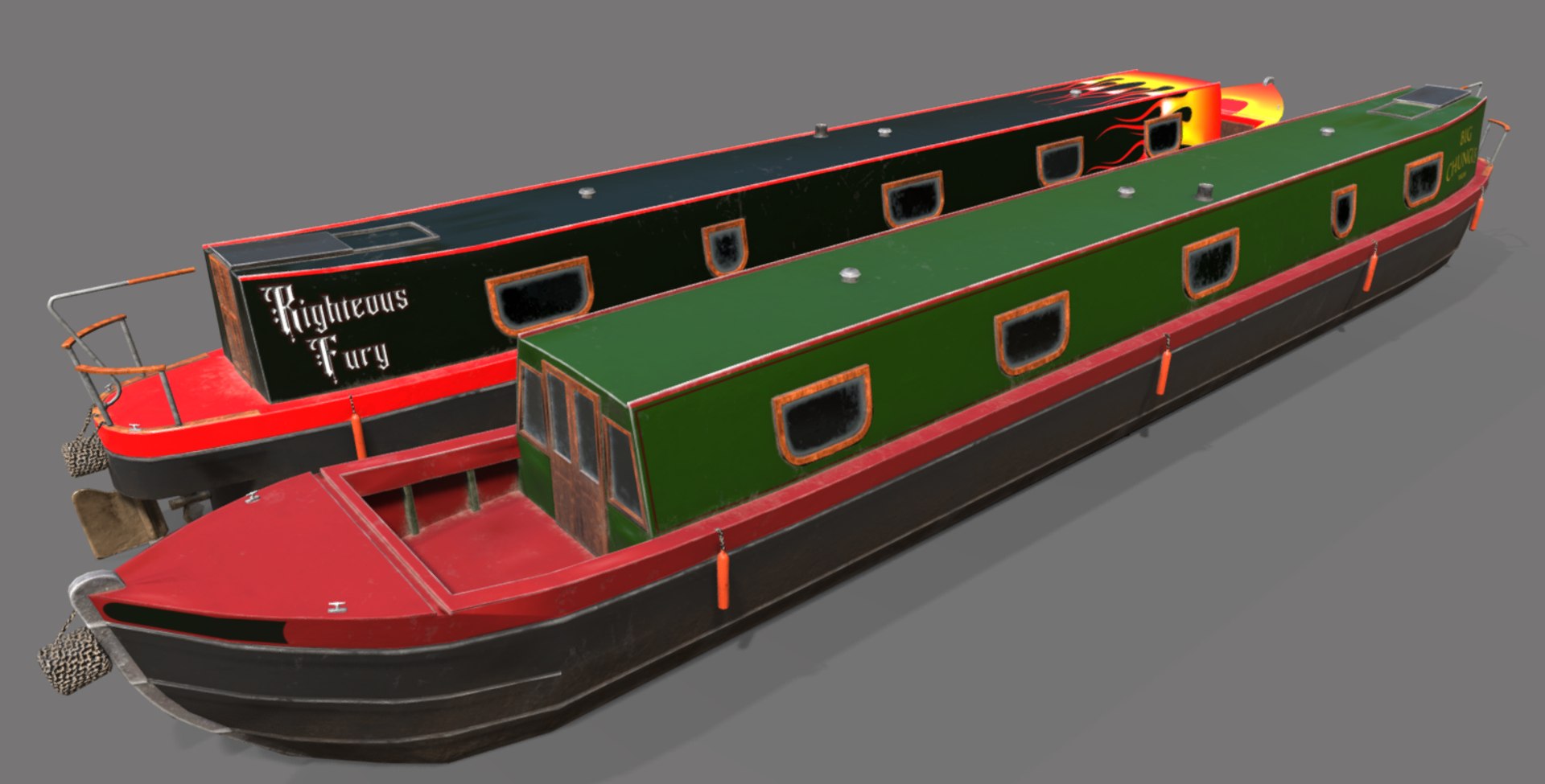 3D Narrow Narrowboat Boat - TurboSquid 1611306