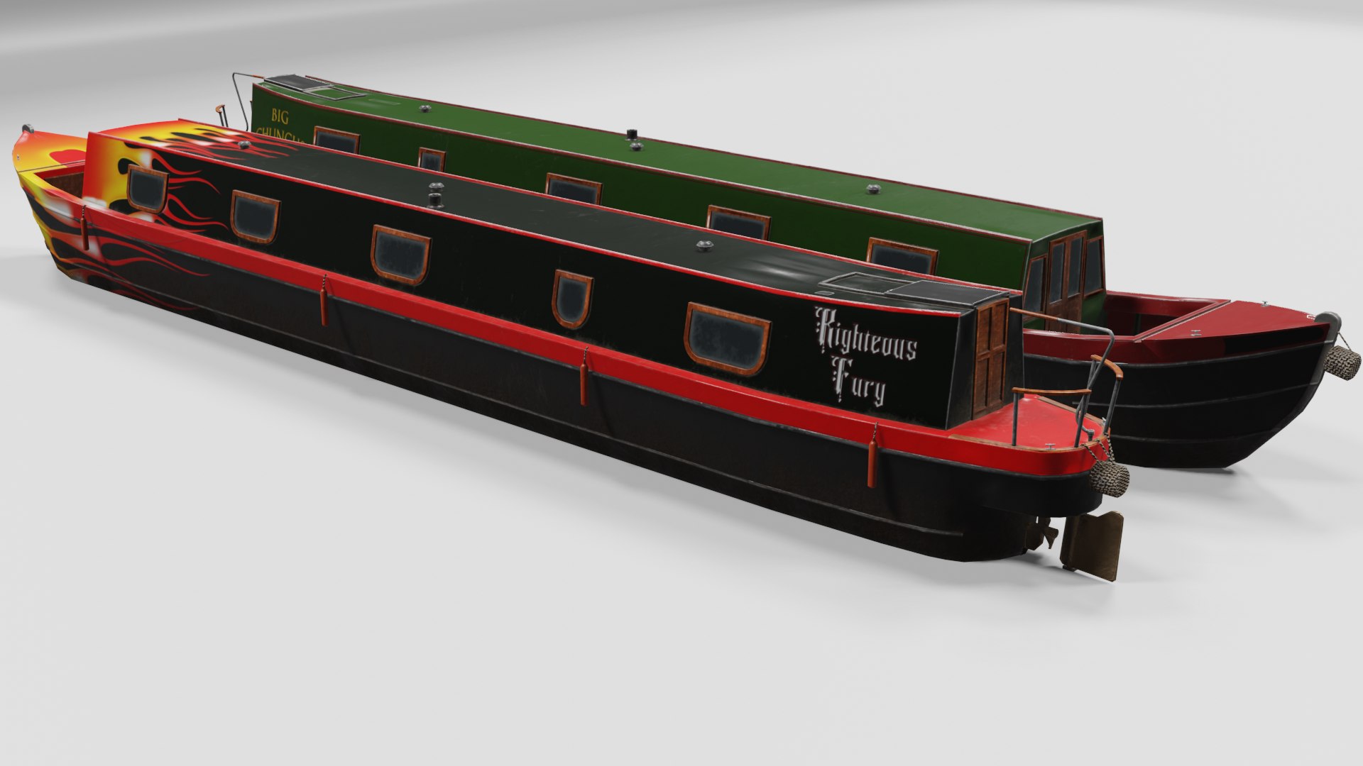 3D Narrow Narrowboat Boat - TurboSquid 1611306
