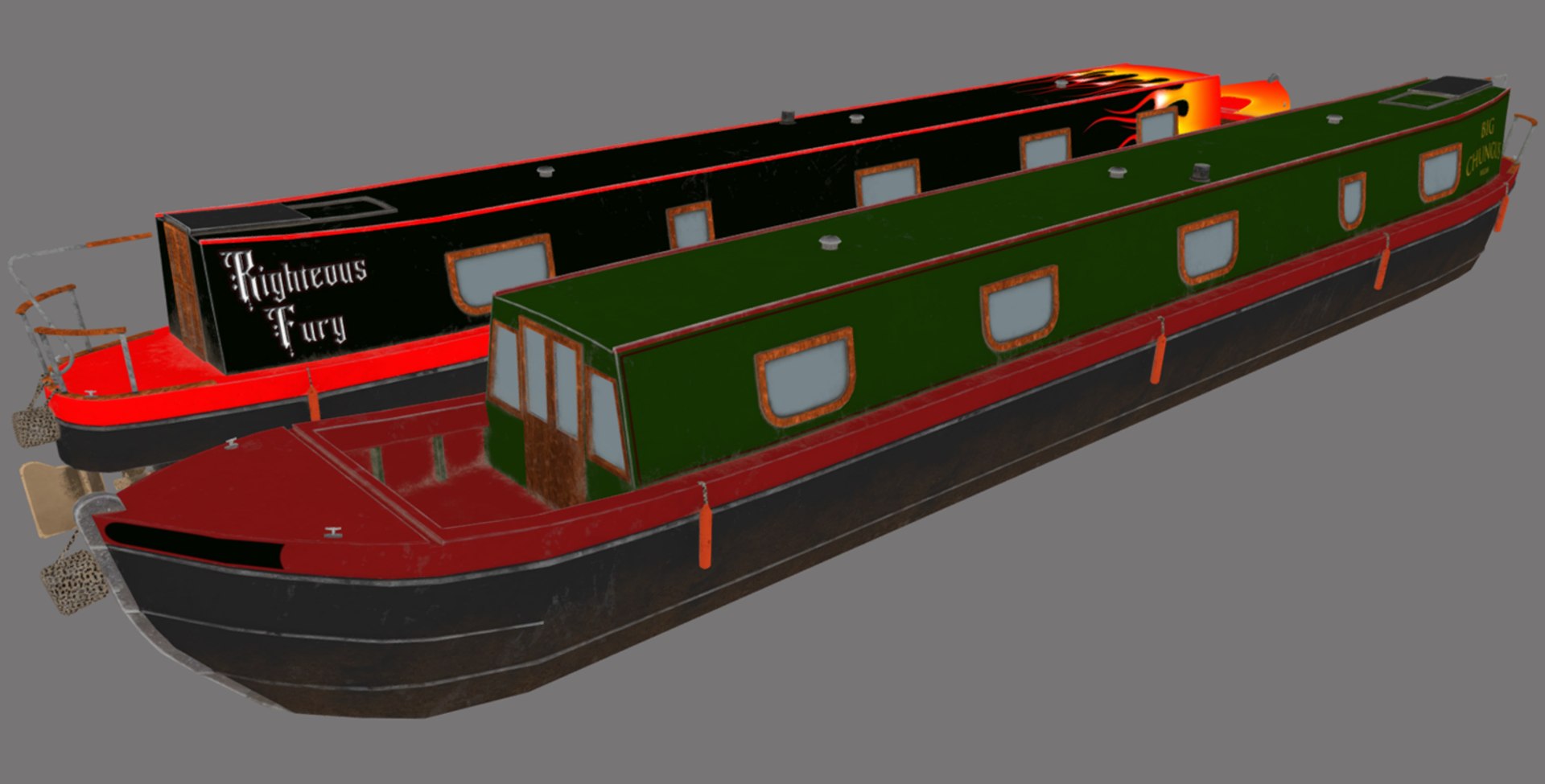 3D narrow narrowboat boat - TurboSquid 1611306