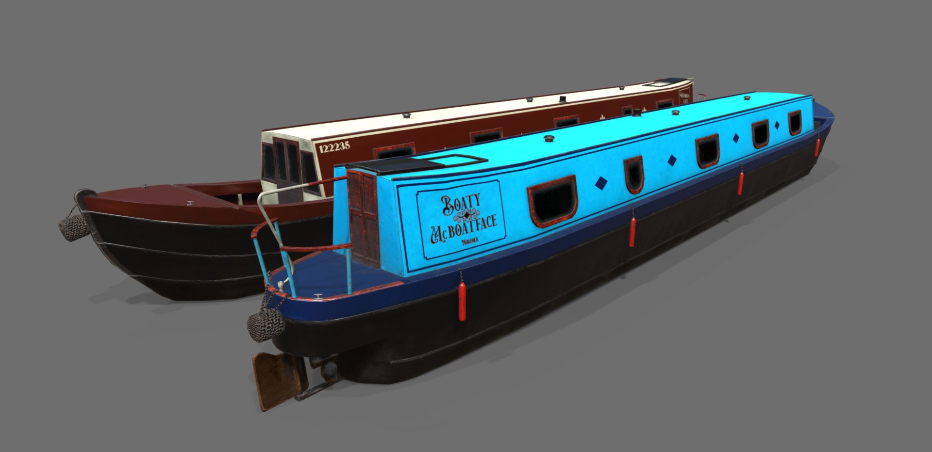 3D Narrow Narrowboat Boat - TurboSquid 1611306