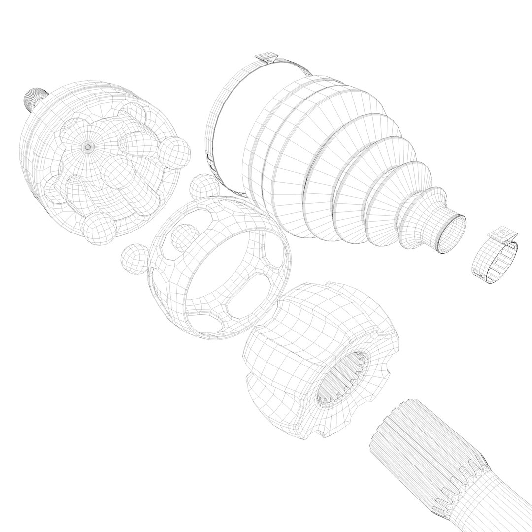 3d model driveshaft cv-joints