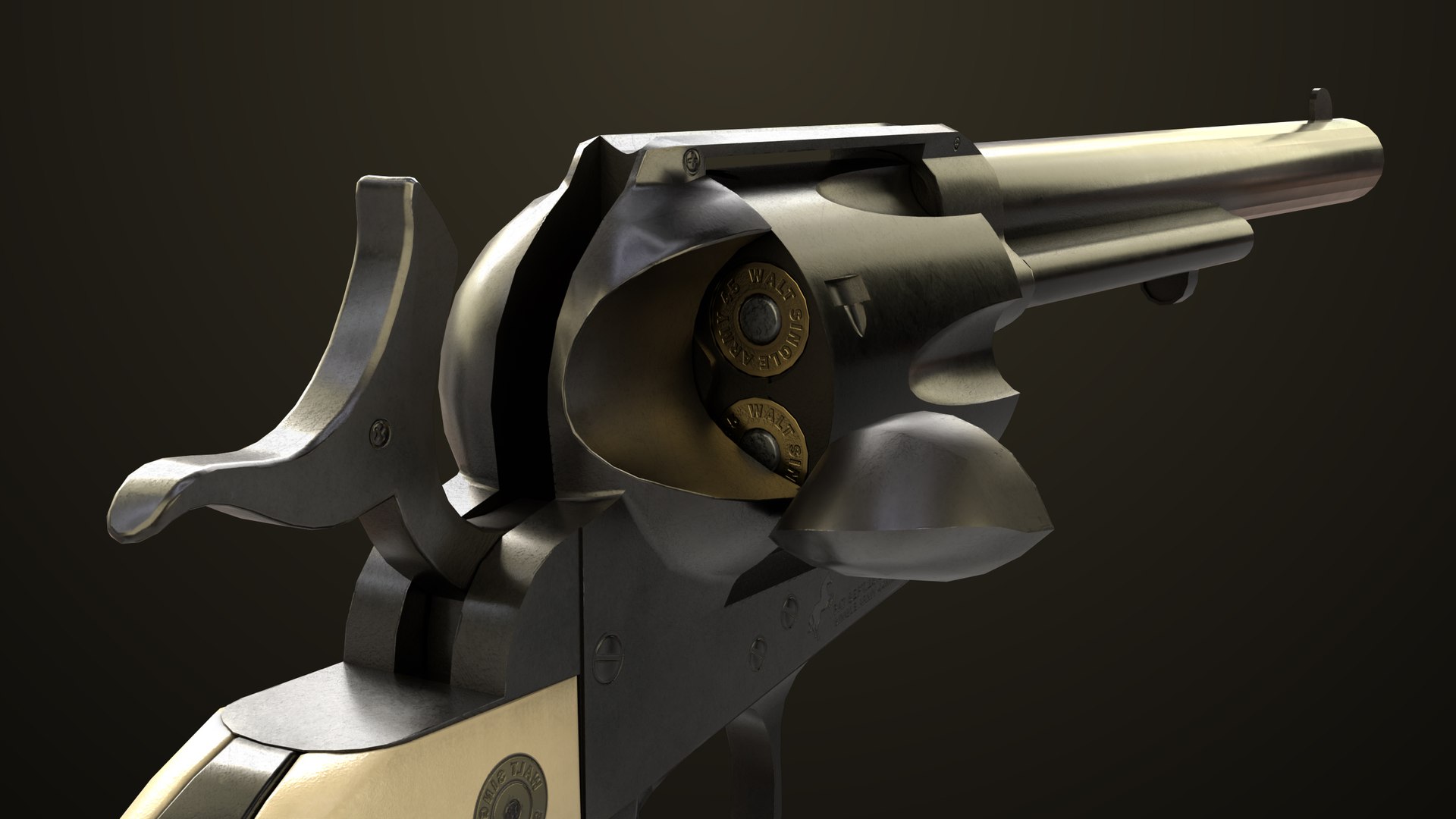 3D Revolver 03 Model Colt Black All PBR Unity UE Textures - TurboSquid ...