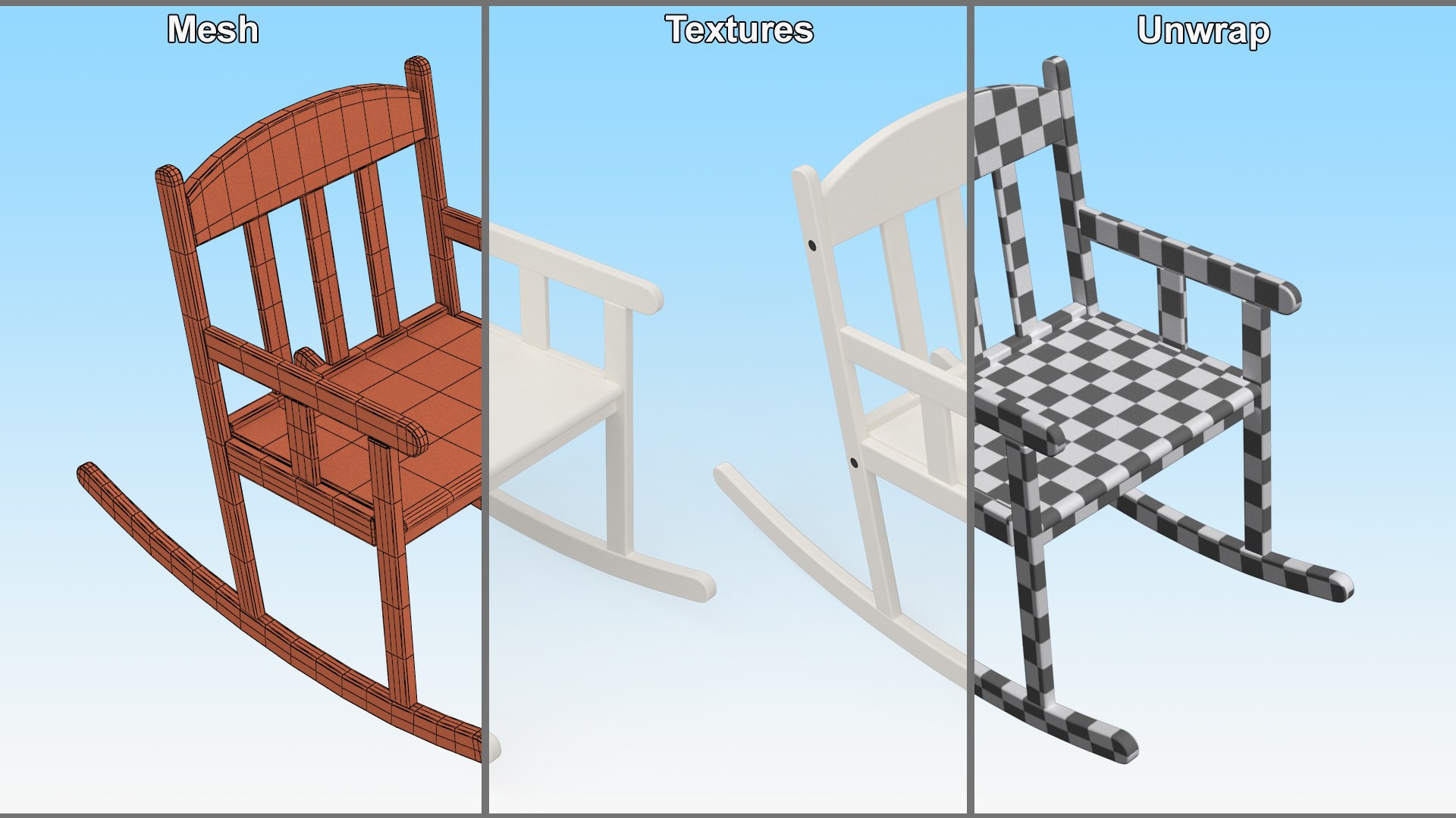 Rocking Chair For Children Room IKEA SUNDVIK White 3D - TurboSquid 2136754