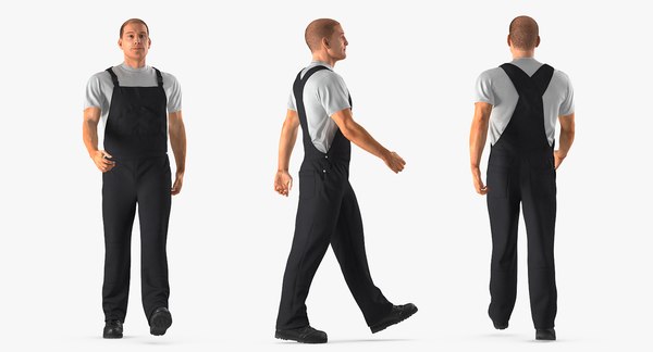 3d model worker walking pose