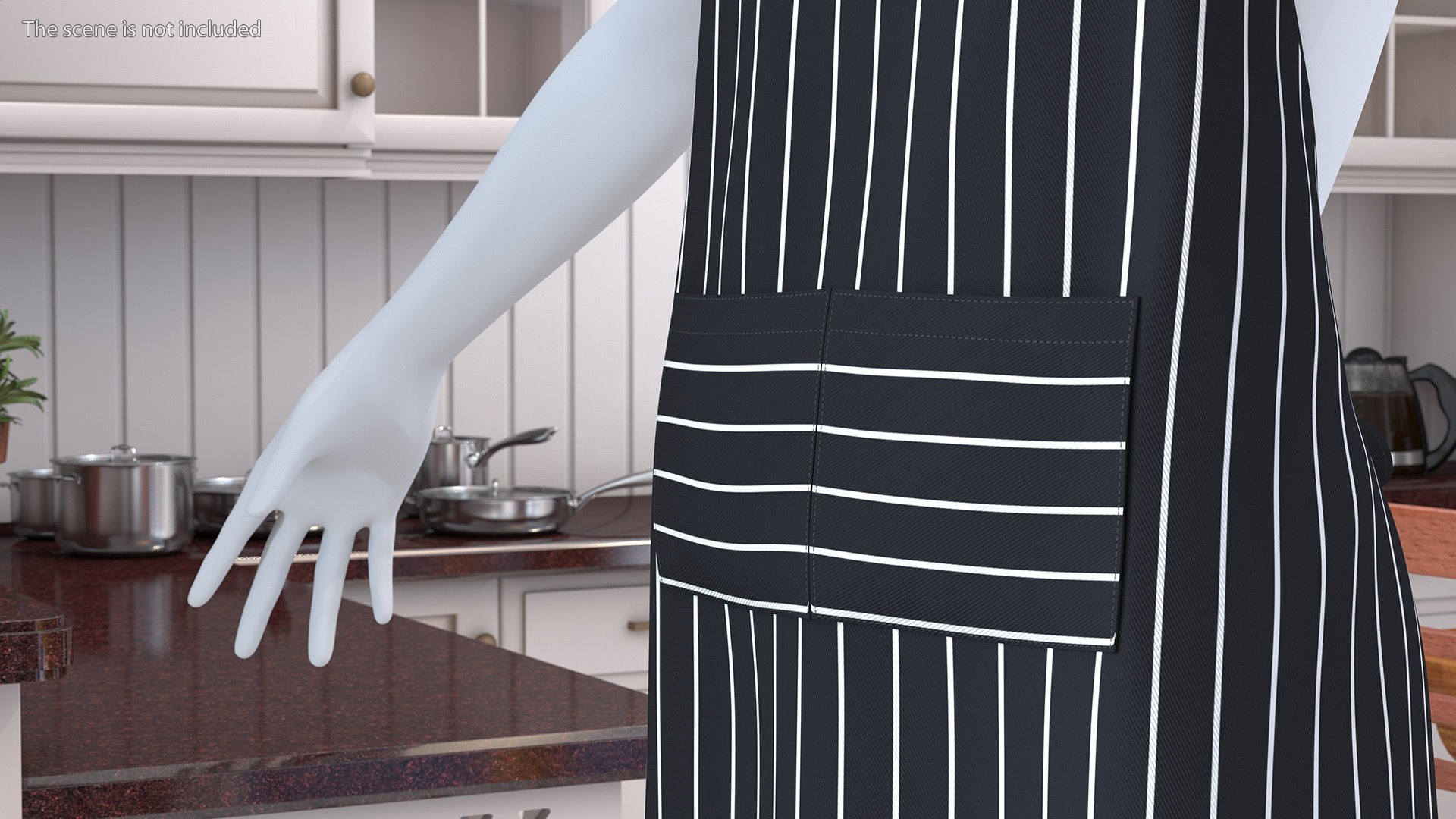Men Striped Cooking Apron 3D Model - TurboSquid 1816246