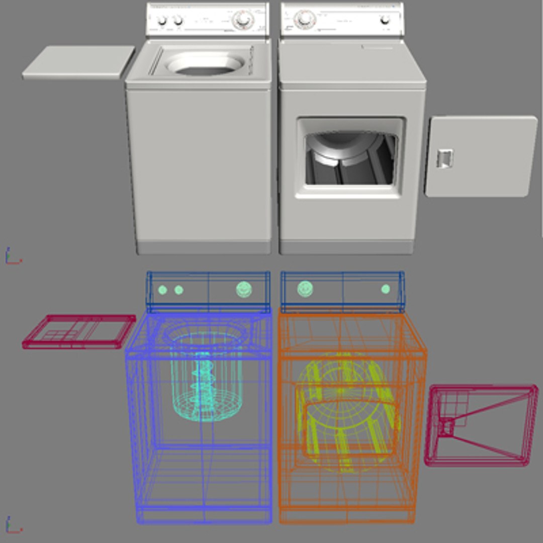 3d Model Washing Machine Dryer Washer