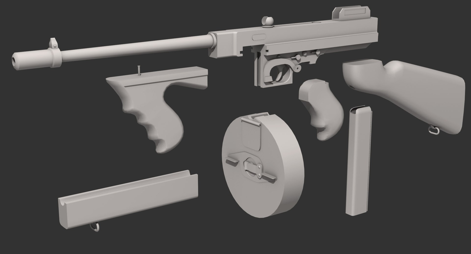 3d Model Tommy Gun