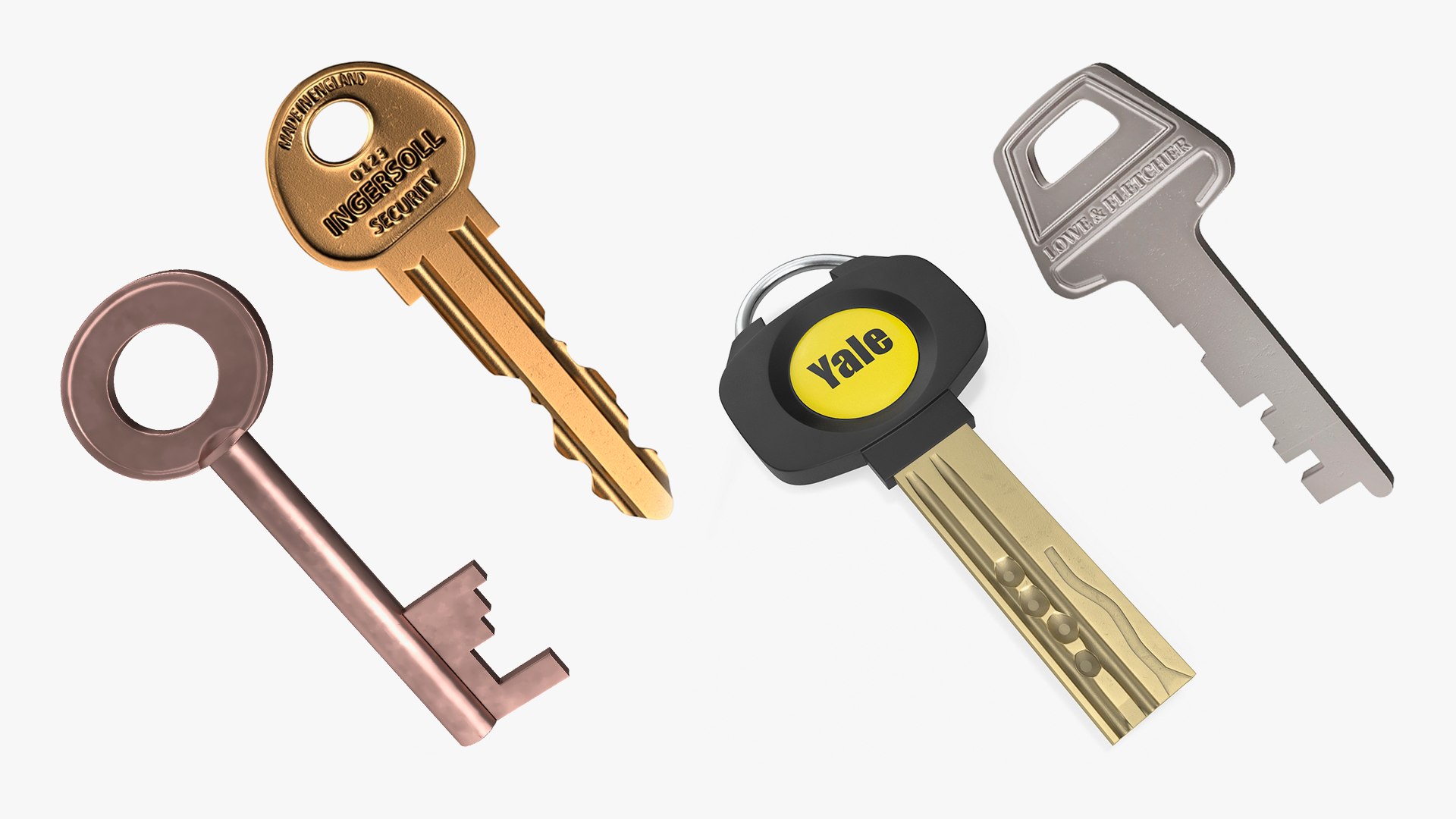 3D Door Lock Keys Collection 5 Model - TurboSquid 2245346