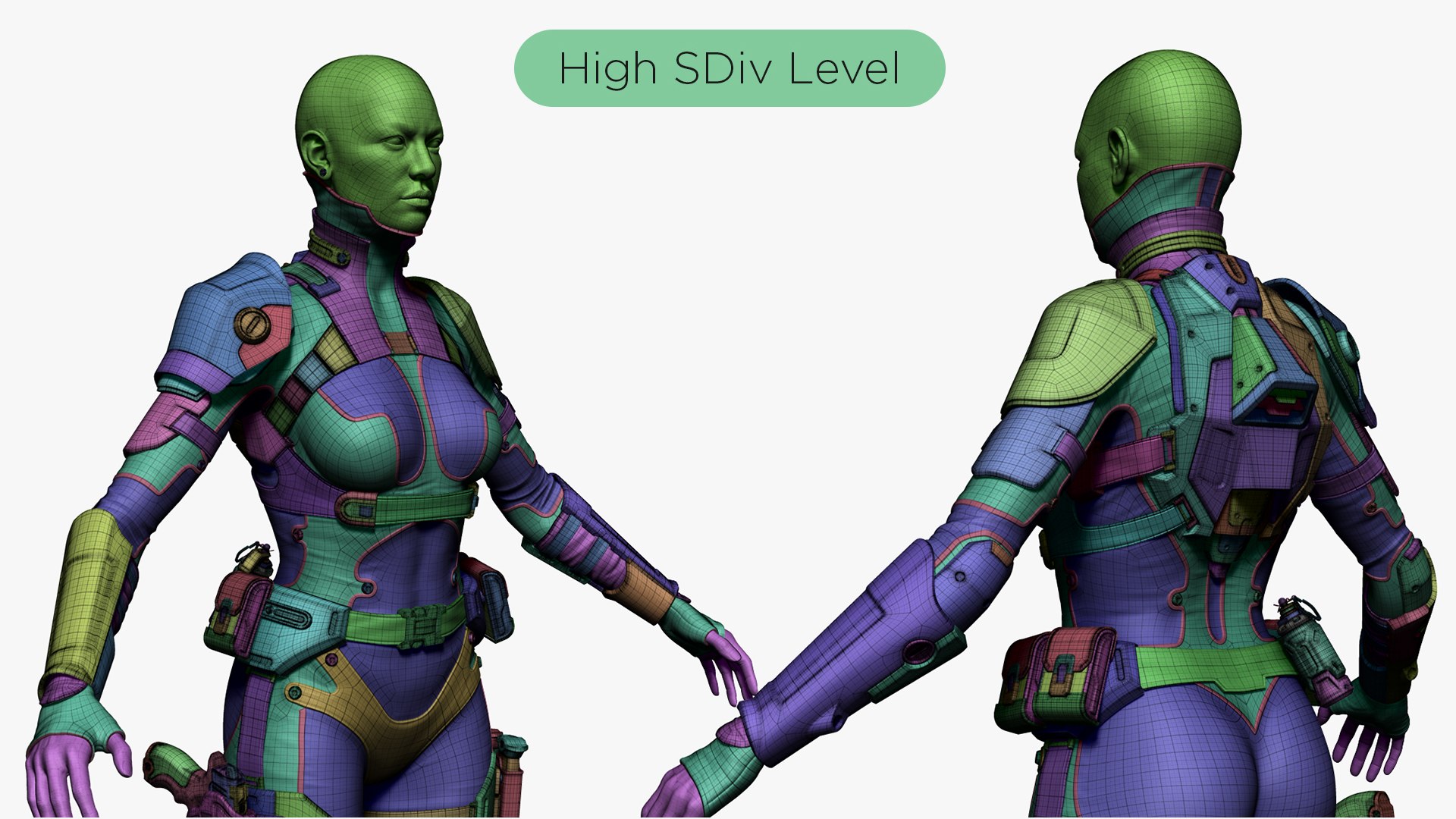 Futuristic Female Rogue Soldier Zbrush 3D Model - TurboSquid 2055285