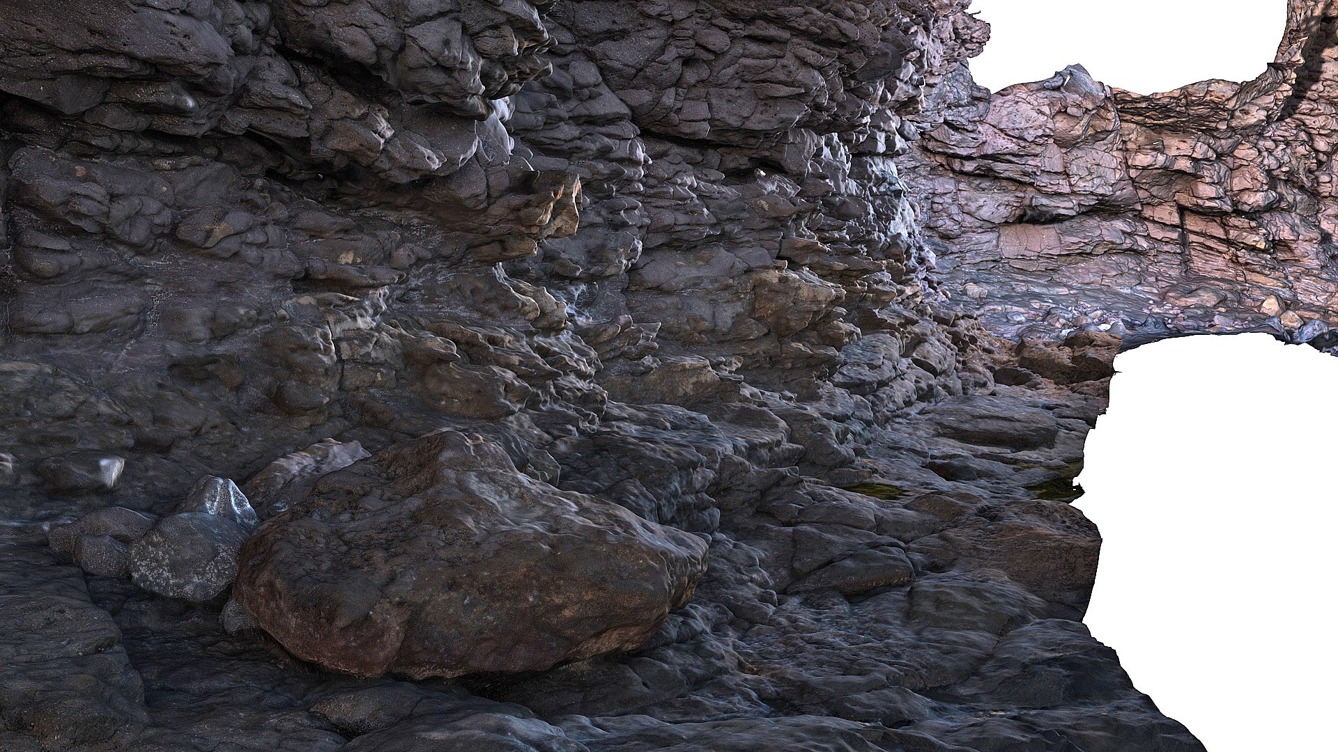 3d Model Cliffs Ocean Hd 16k