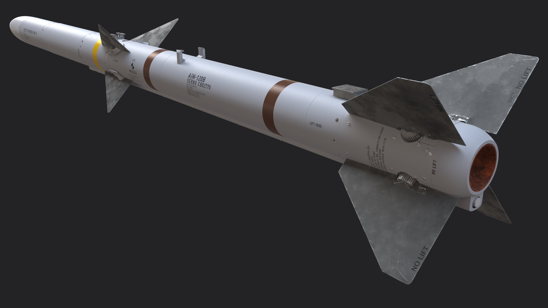 3D aim-120a b amraam model - TurboSquid 1414924