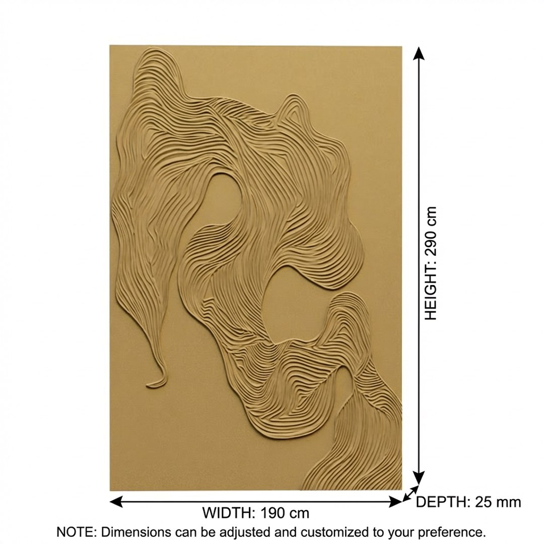 3D Modern Wavy Relief Panel Wall Decor Set STL Mural CNC 379 Model ...