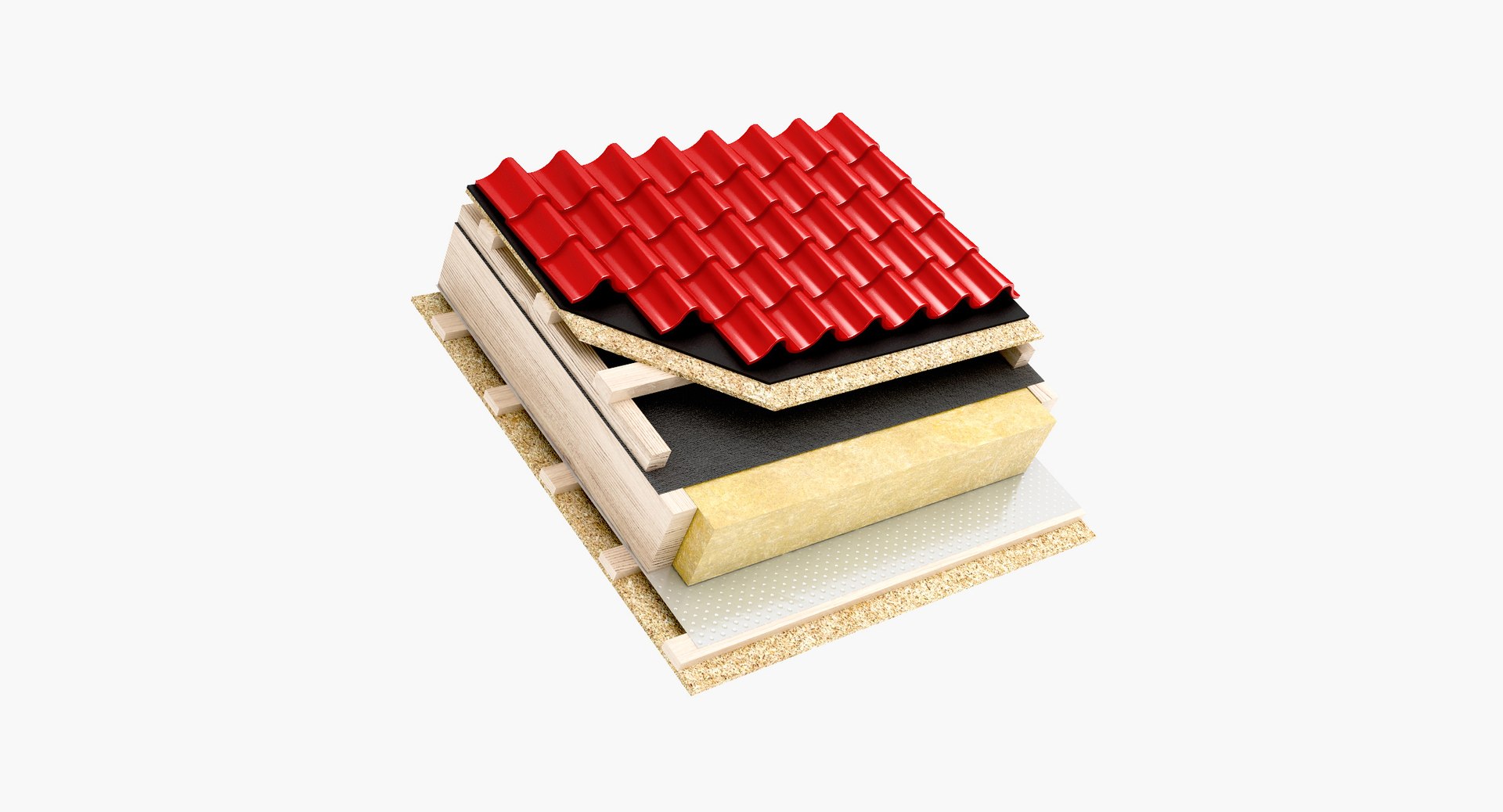 3D Cut Section Roof - TurboSquid 1396938