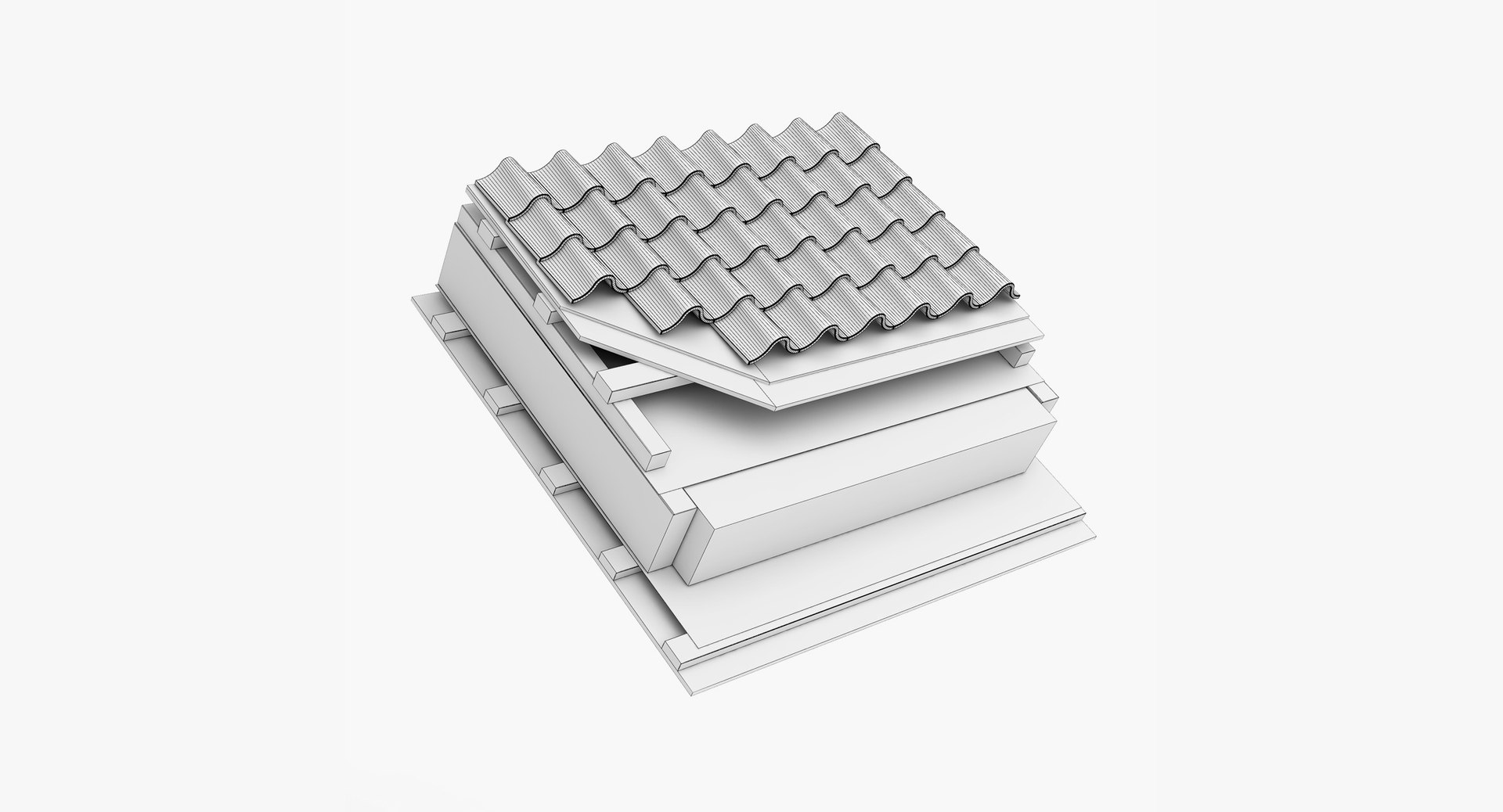 3D Cut Section Roof - TurboSquid 1396938