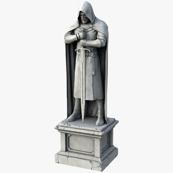 Modello 3D Knight Statue Plaster - PBR - TurboSquid 1711040