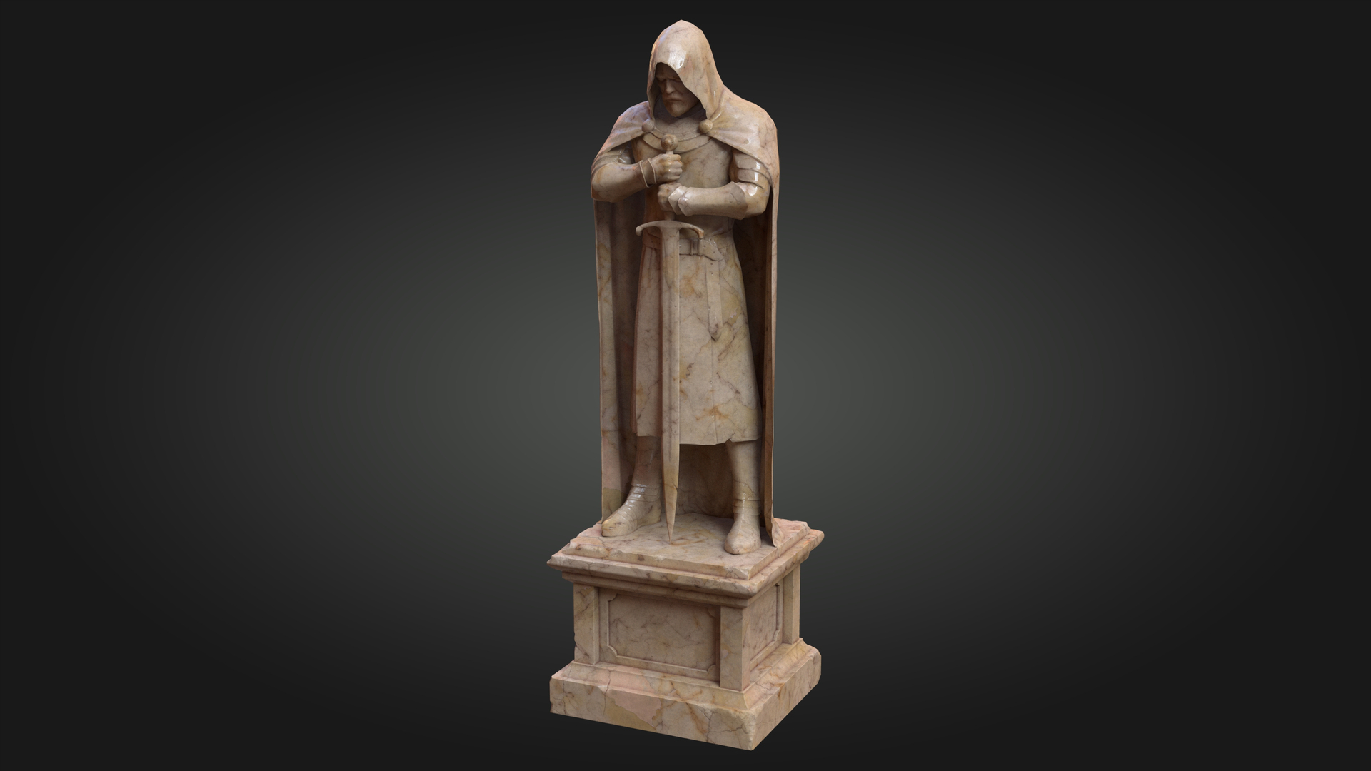 3D Ancient Plaster Statue Knight - TurboSquid 1711040
