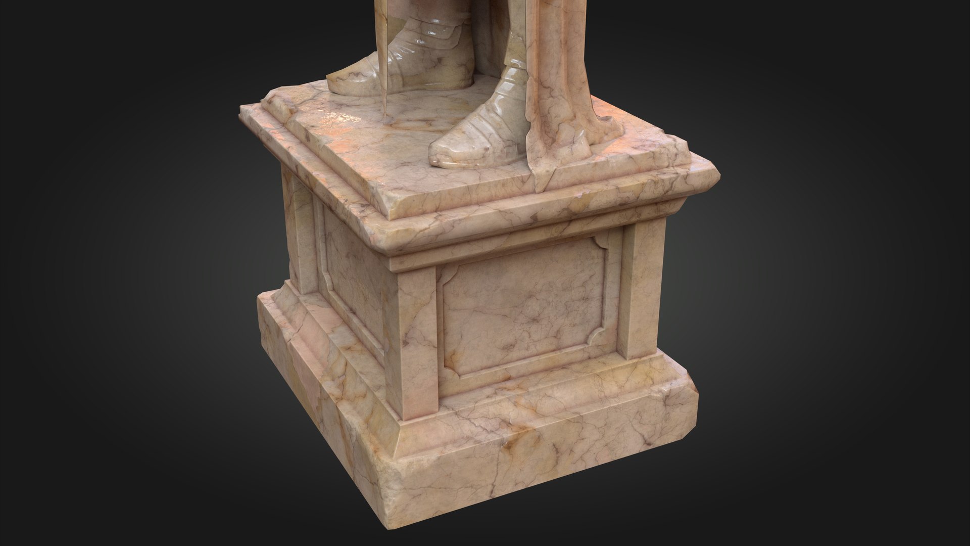 3D Ancient Plaster Statue Knight - TurboSquid 1711040