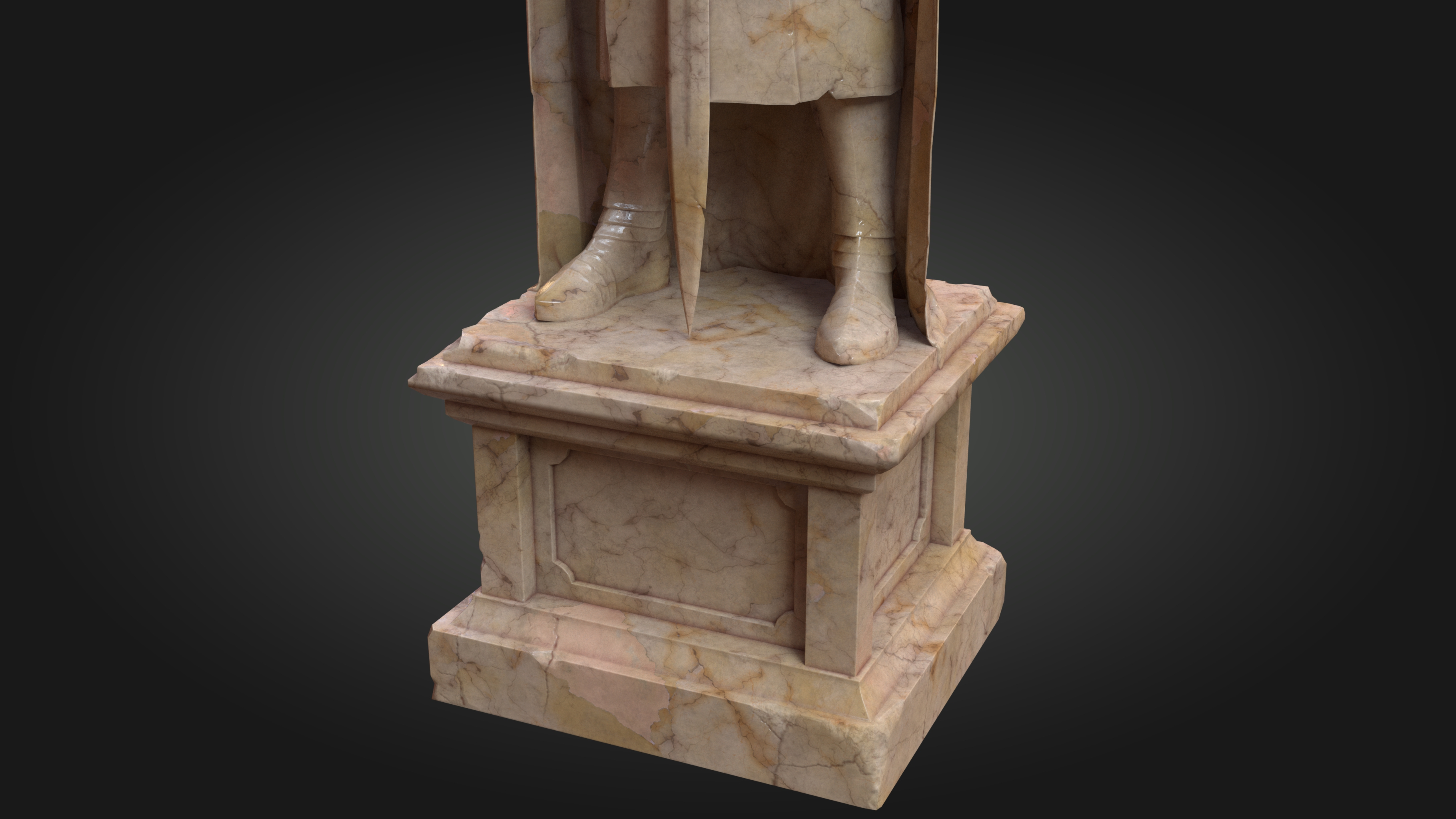 3D ancient plaster statue knight - TurboSquid 1711040