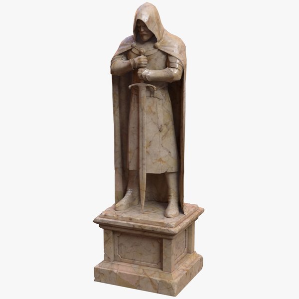 3D ancient plaster statue knight - TurboSquid 1711040