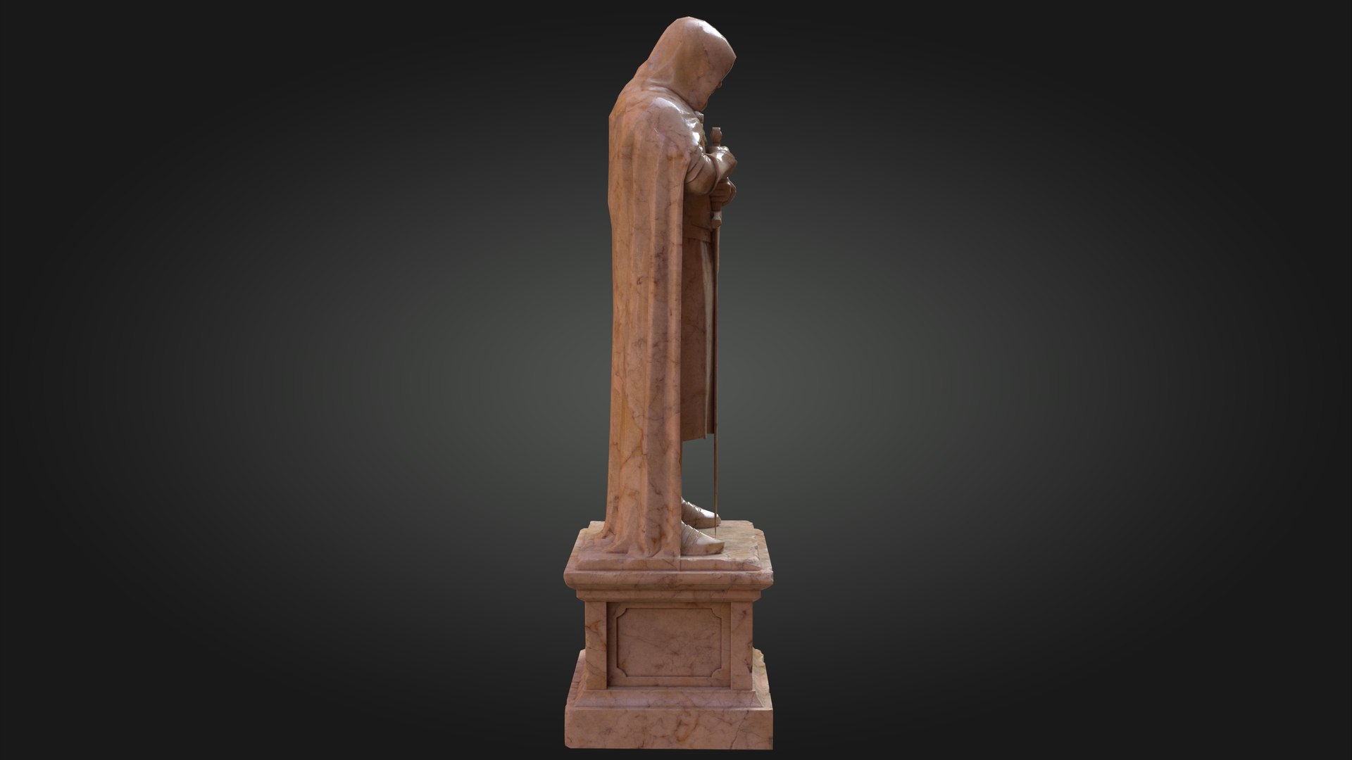 3D Ancient Plaster Statue Knight - TurboSquid 1711040