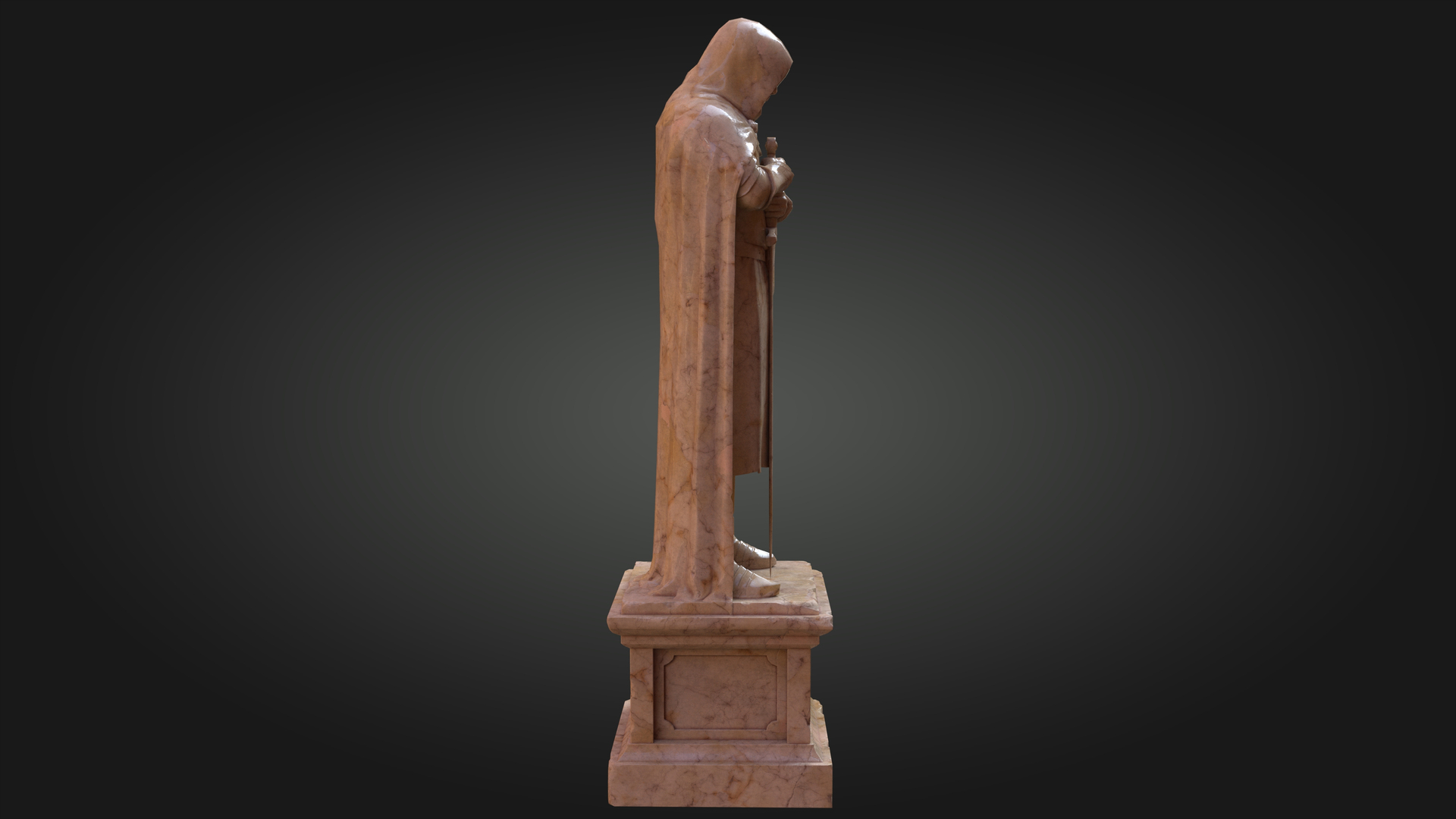 3D ancient plaster statue knight - TurboSquid 1711040