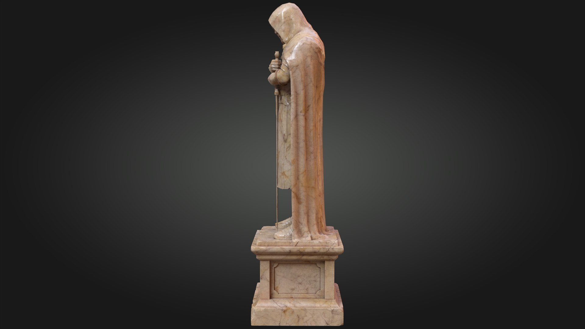3D Ancient Plaster Statue Knight - TurboSquid 1711040