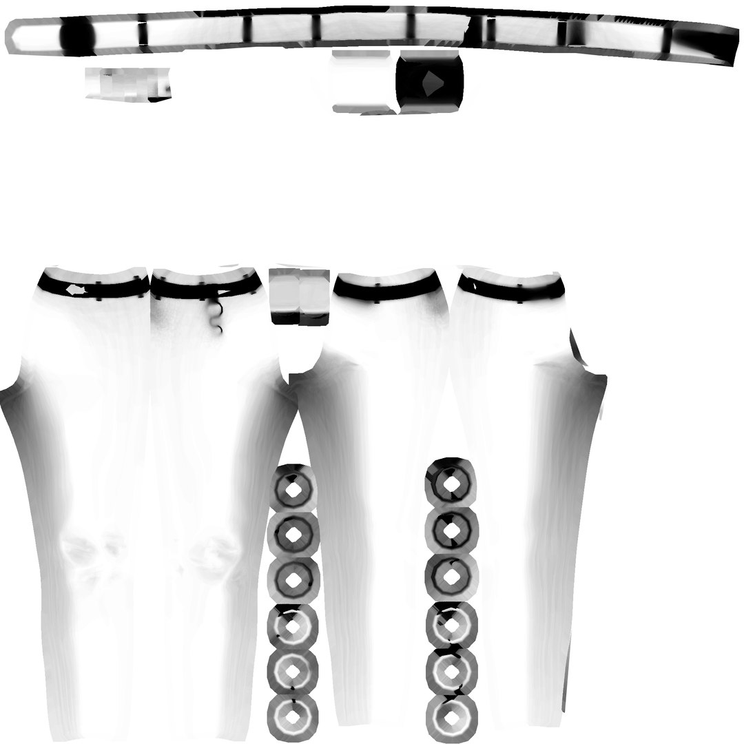 Slim Samurai White Belt Black Pants With Samurai Sword 3D Model ...
