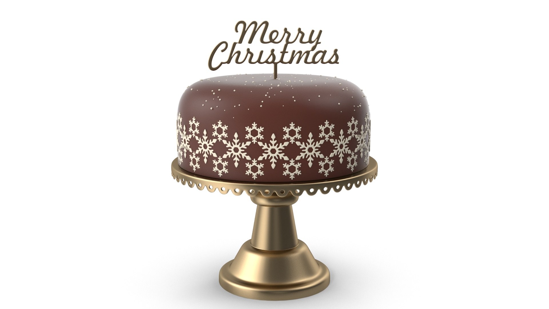 3D Christmas Cake With Topper Merry Christmas Model - TurboSquid 1803875