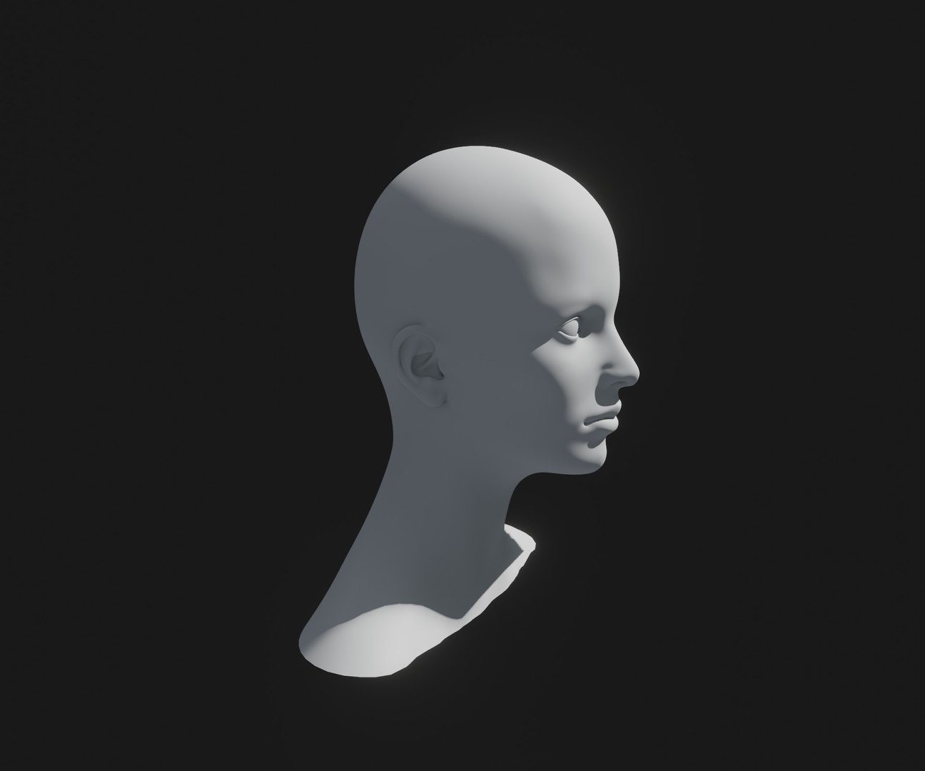Female Head Base Mesh 3D Model Animated With Facial Expressions 3D ...