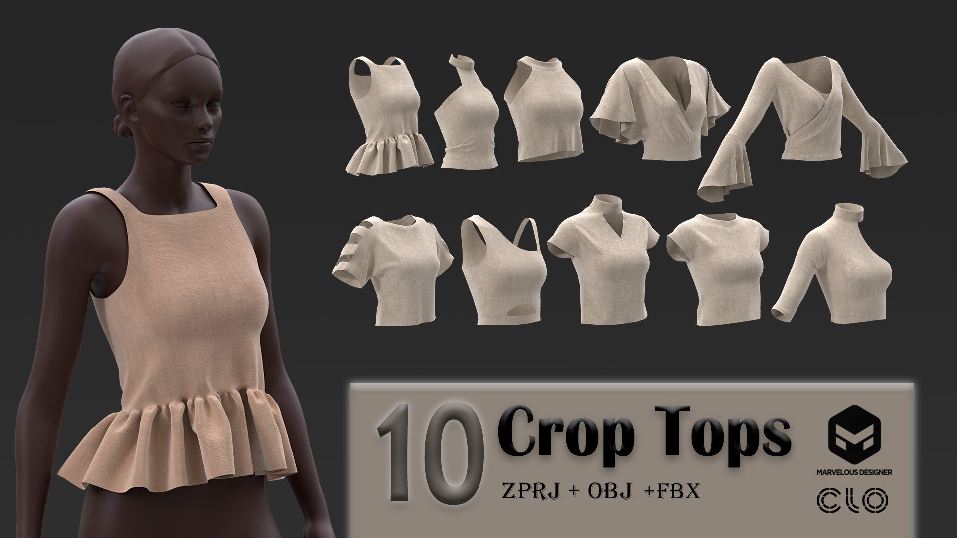 10 Crop Top 3D - TurboSquid 2069955