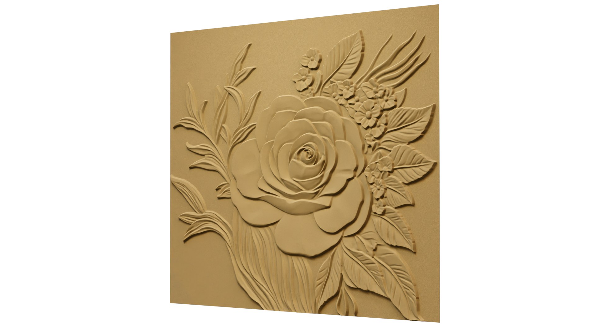 3D Modern Floral Relief Panel Wall Decor Set STL Mural CNC 361 ...